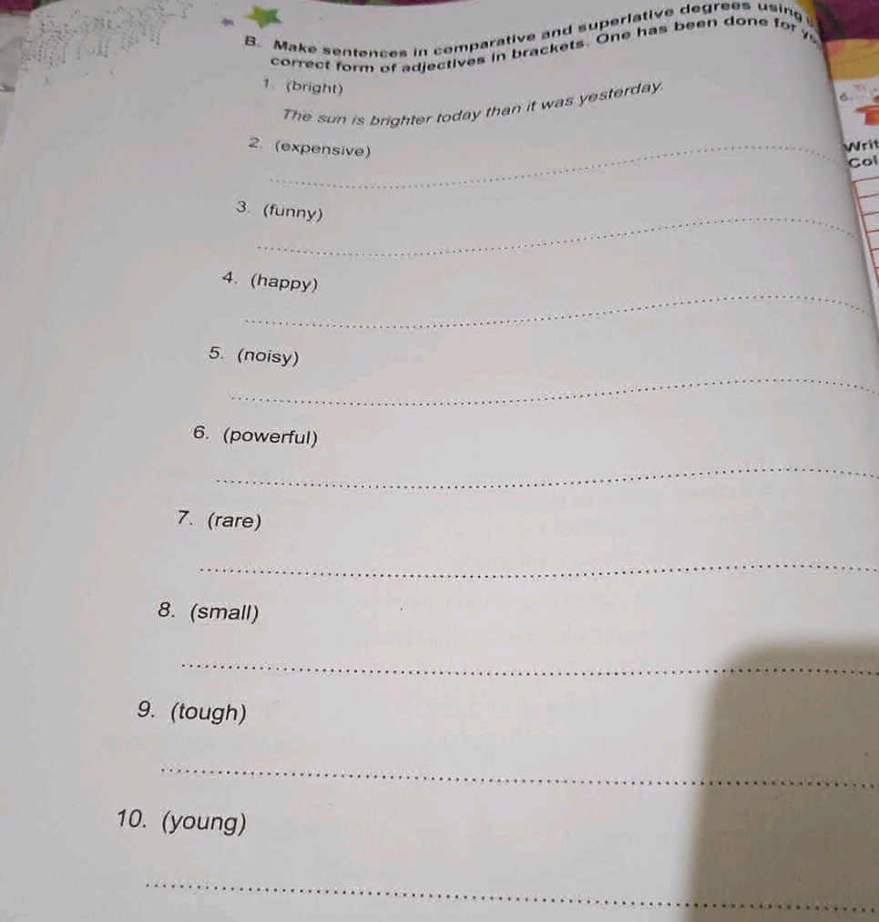 Make sentences in comparative and | StudyX