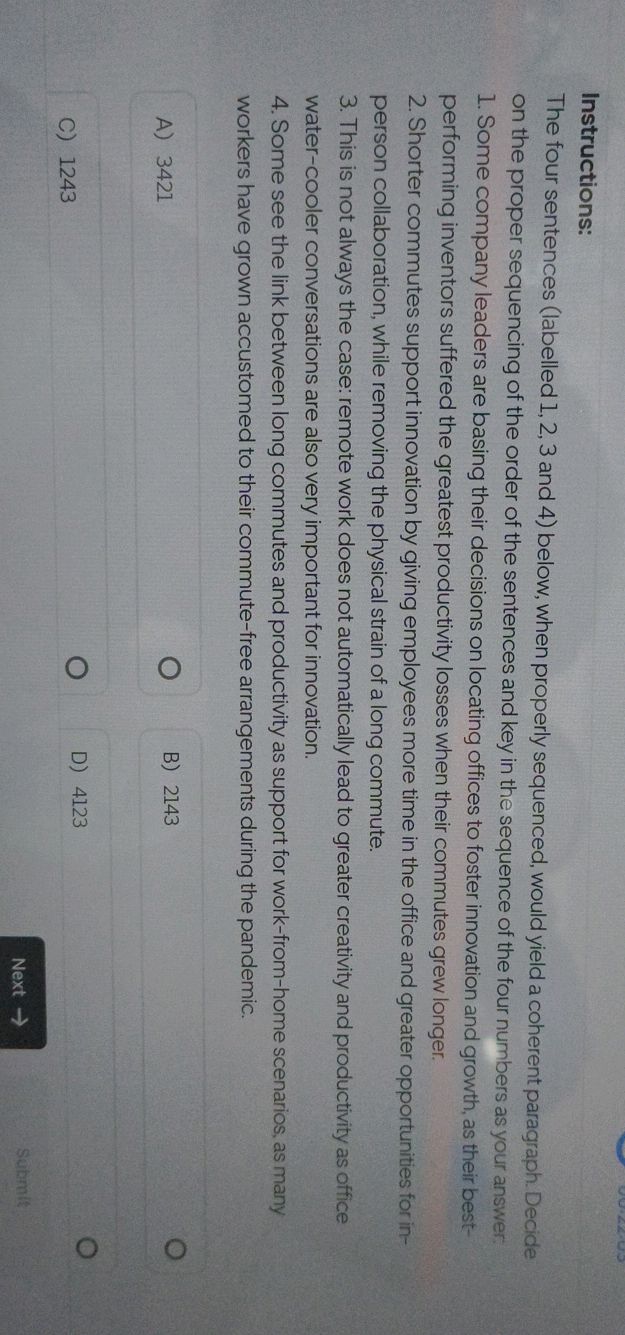 Instructions: The four sentences (labelled | StudyX