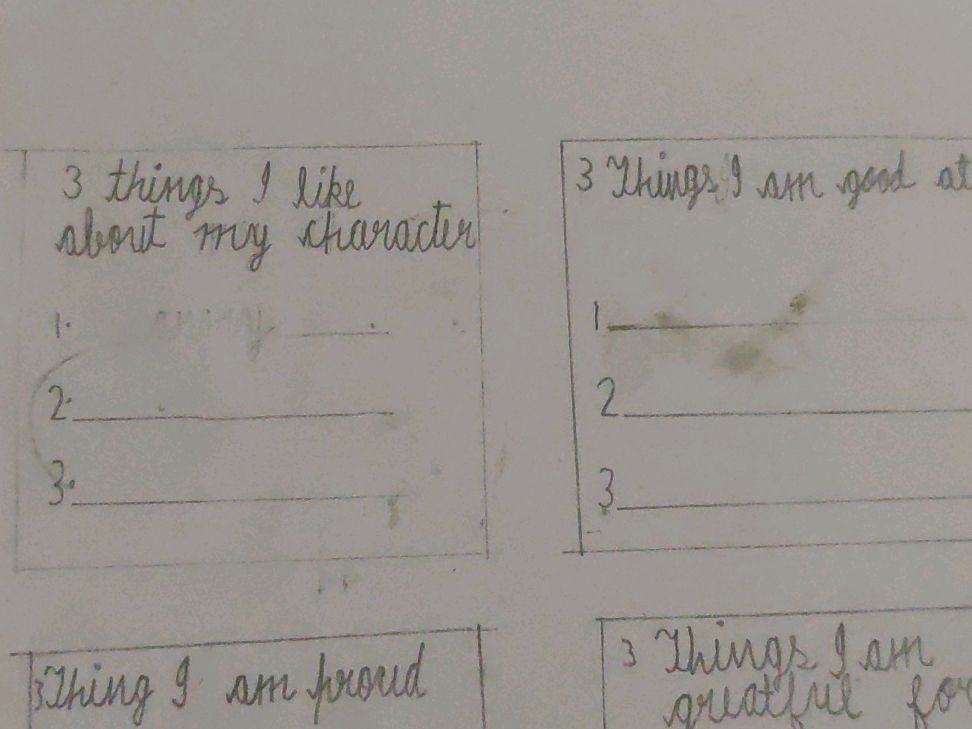 3 things I like about my character 1. 2. 3. | StudyX
