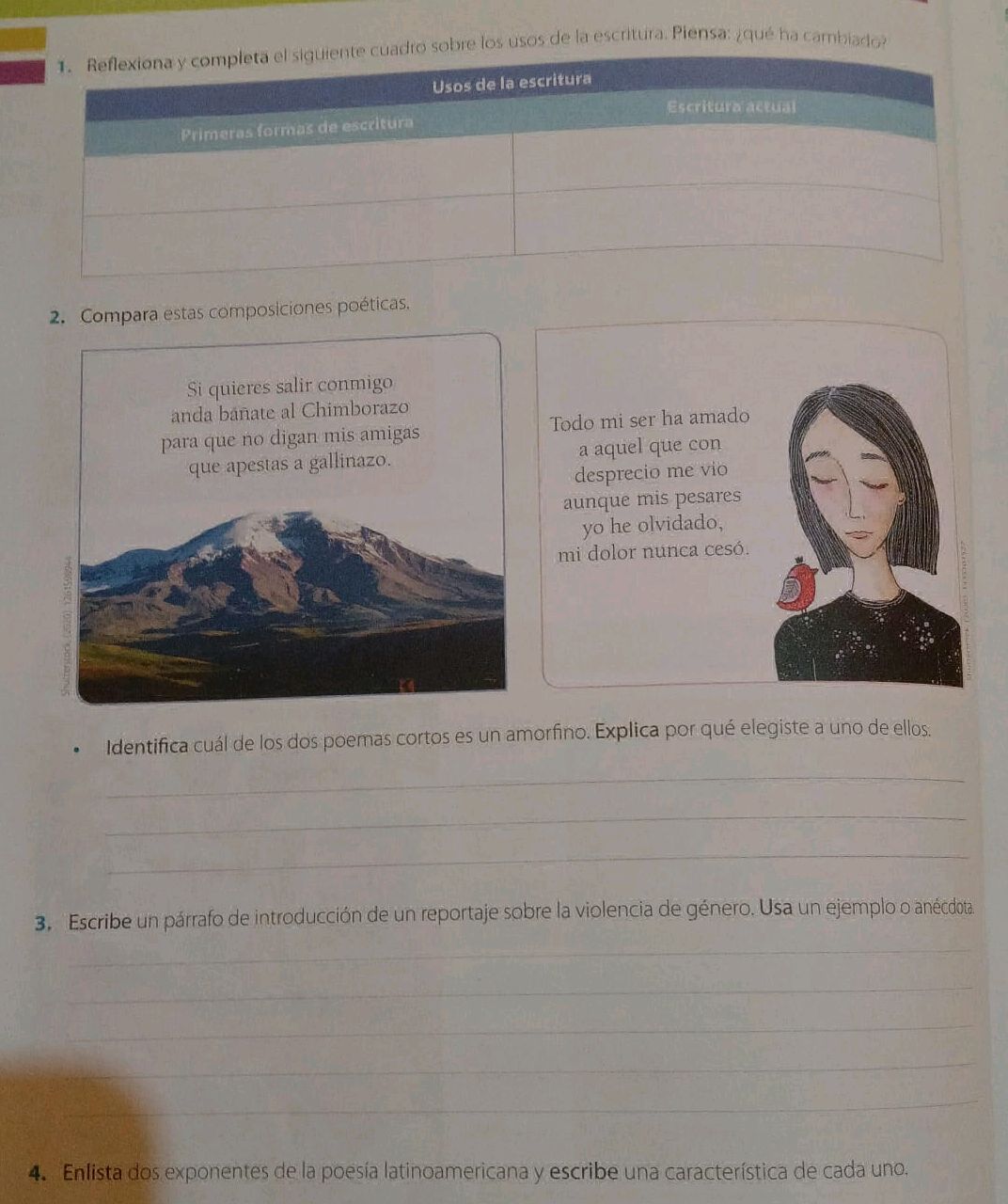 1. Reflexiona y completa el siguiente cuadro | StudyX