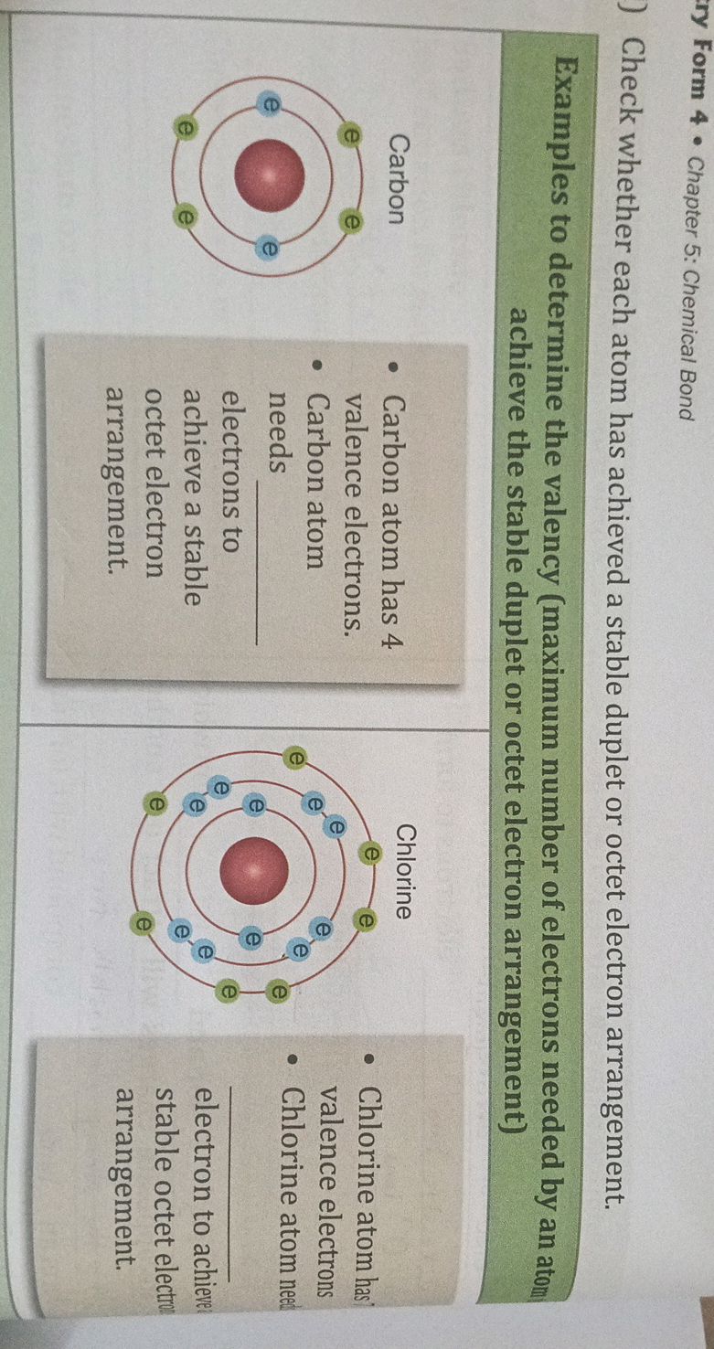 Check whether each atom has achieved a | StudyX