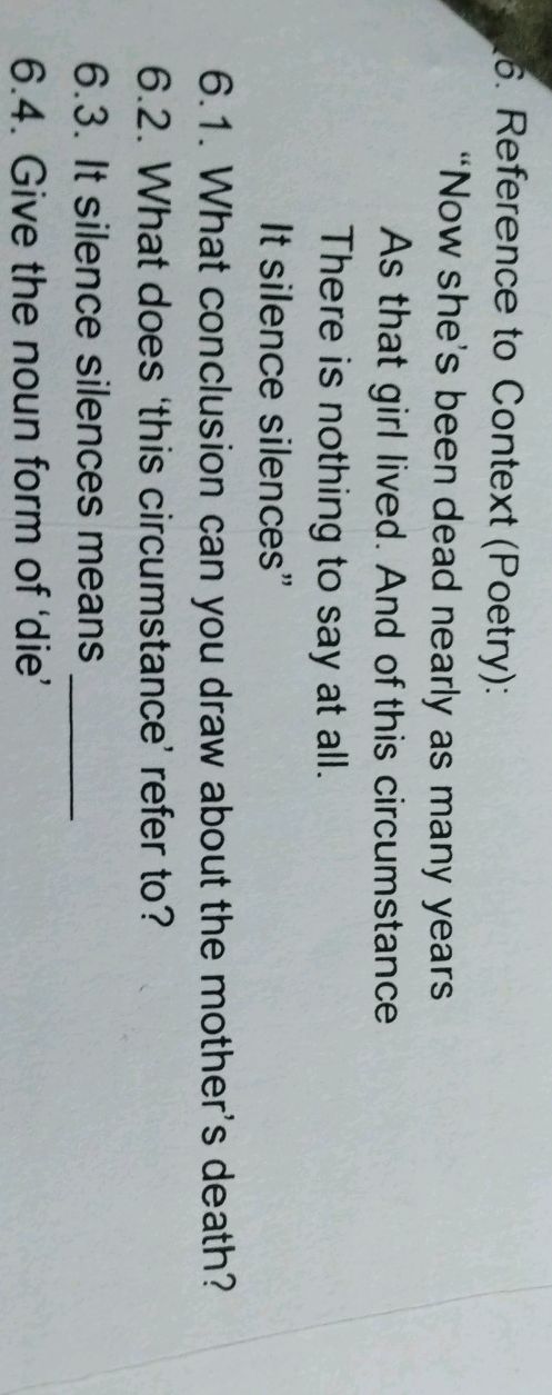 6. Reference to Context (Poetry): "Now | StudyX