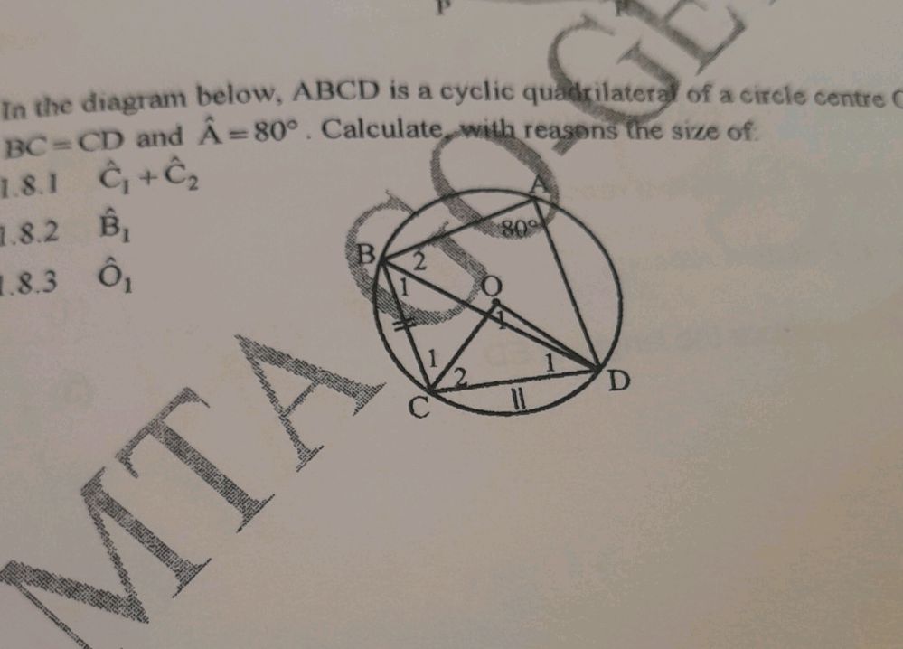 In the diagram below, ABCD is a cyclic | StudyX
