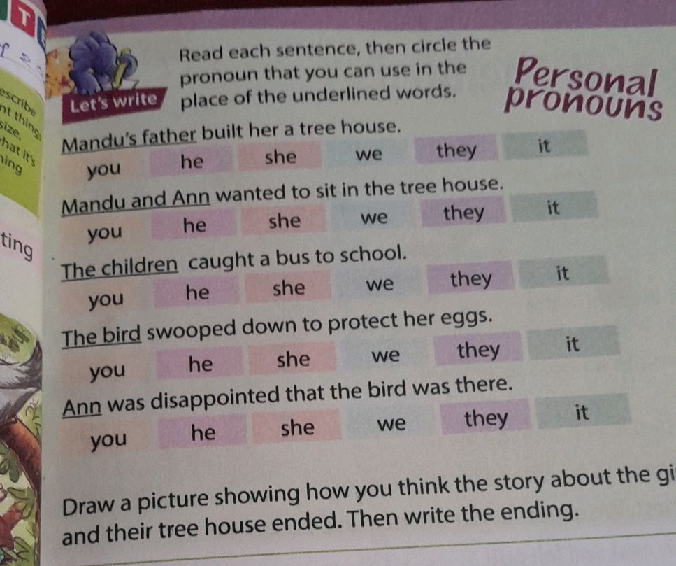 Read each sentence, then circle the pronoun | StudyX