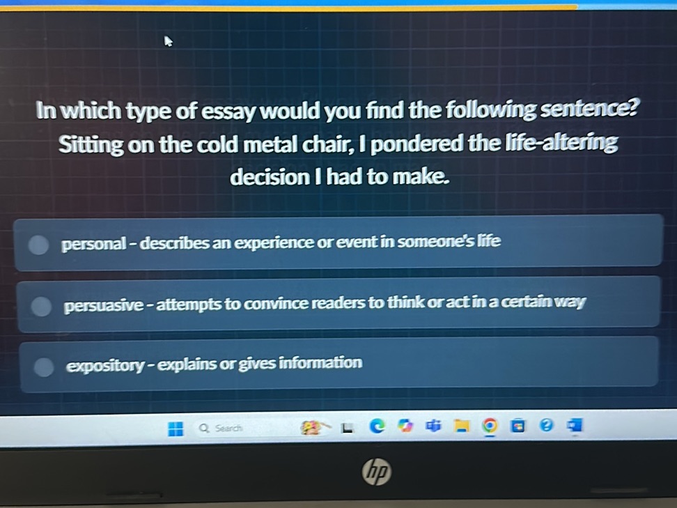 In which type of essay would you find the | StudyX