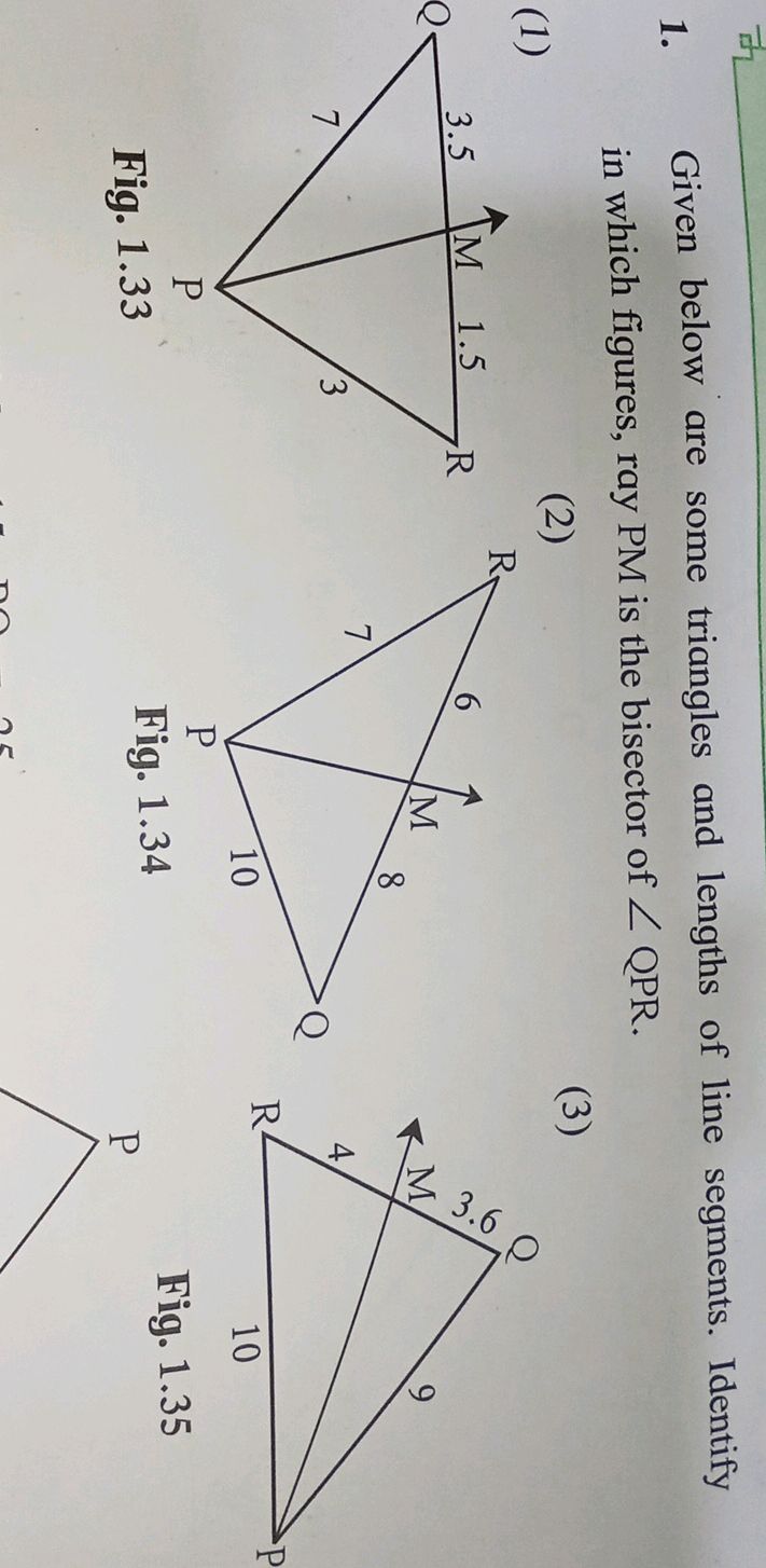 Given below are some triangles and lengths | StudyX