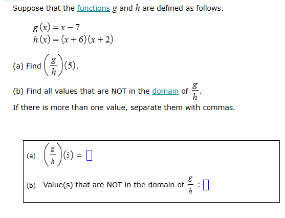 Suppose that the functions $g$ and $h$ are