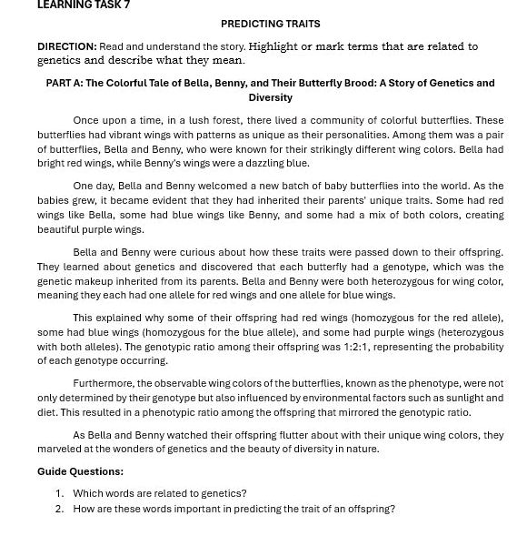 DIRECTION: Read and understand the story. | StudyX