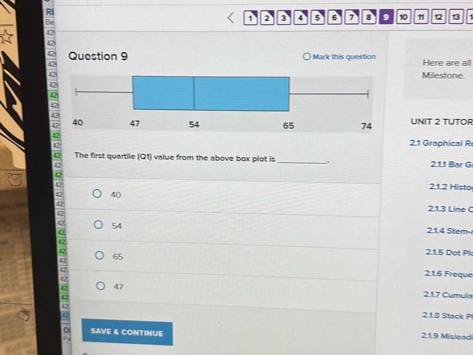 The first quartile (Q1) value from the above
