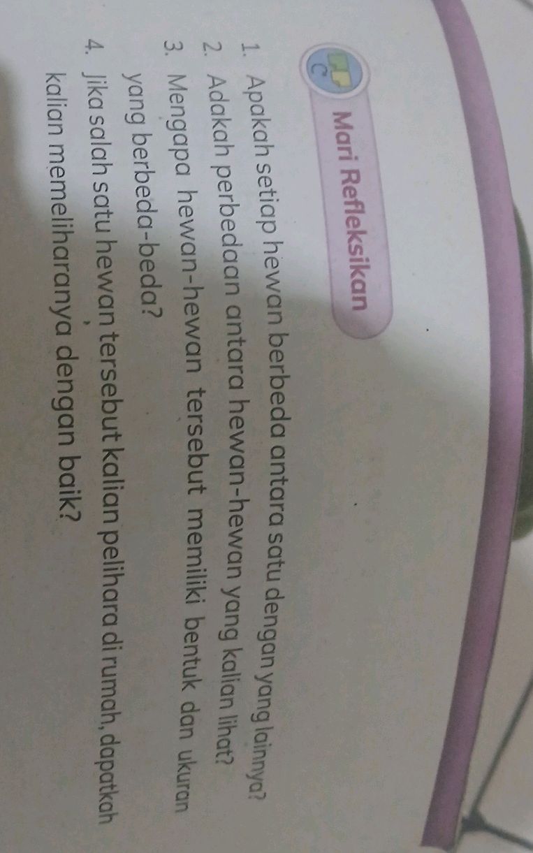 Apakah setiap hewan berbeda antara satu