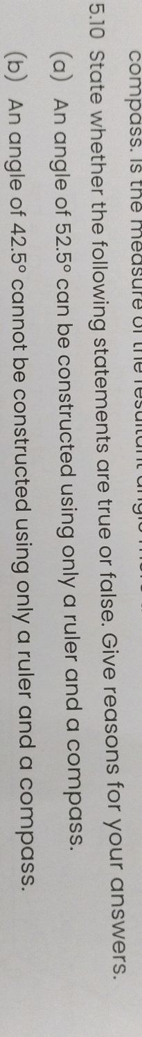 5.10 State whether the following statements | StudyX