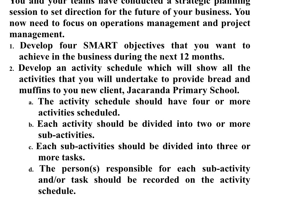1. Develop four SMART objectives that you | StudyX