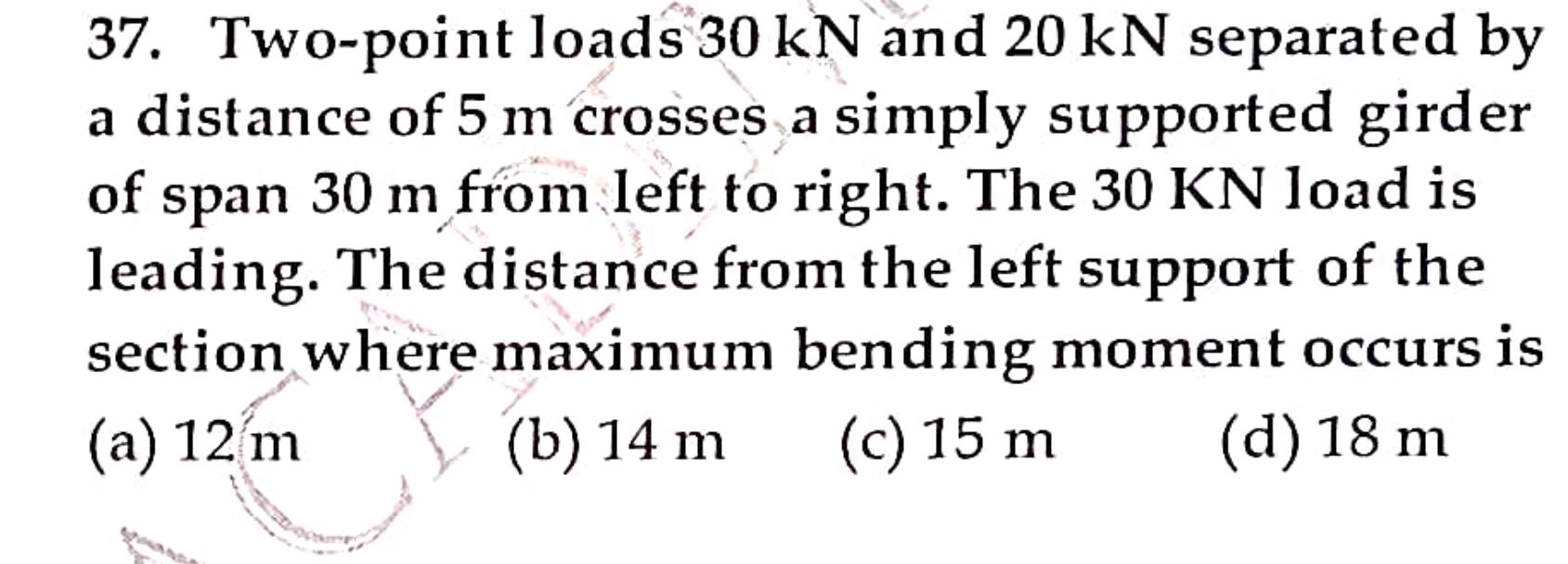 Two-point loads 30 kN and 20 kN separated by
