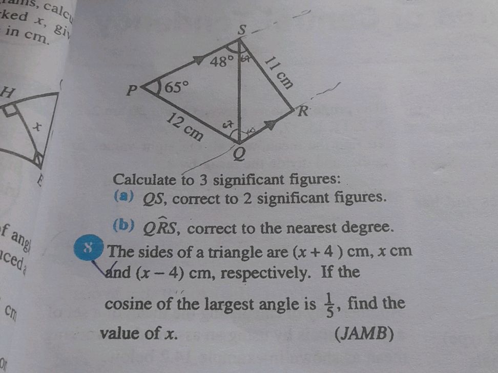 Calculate to 3 significant figures: (a) QS, | StudyX