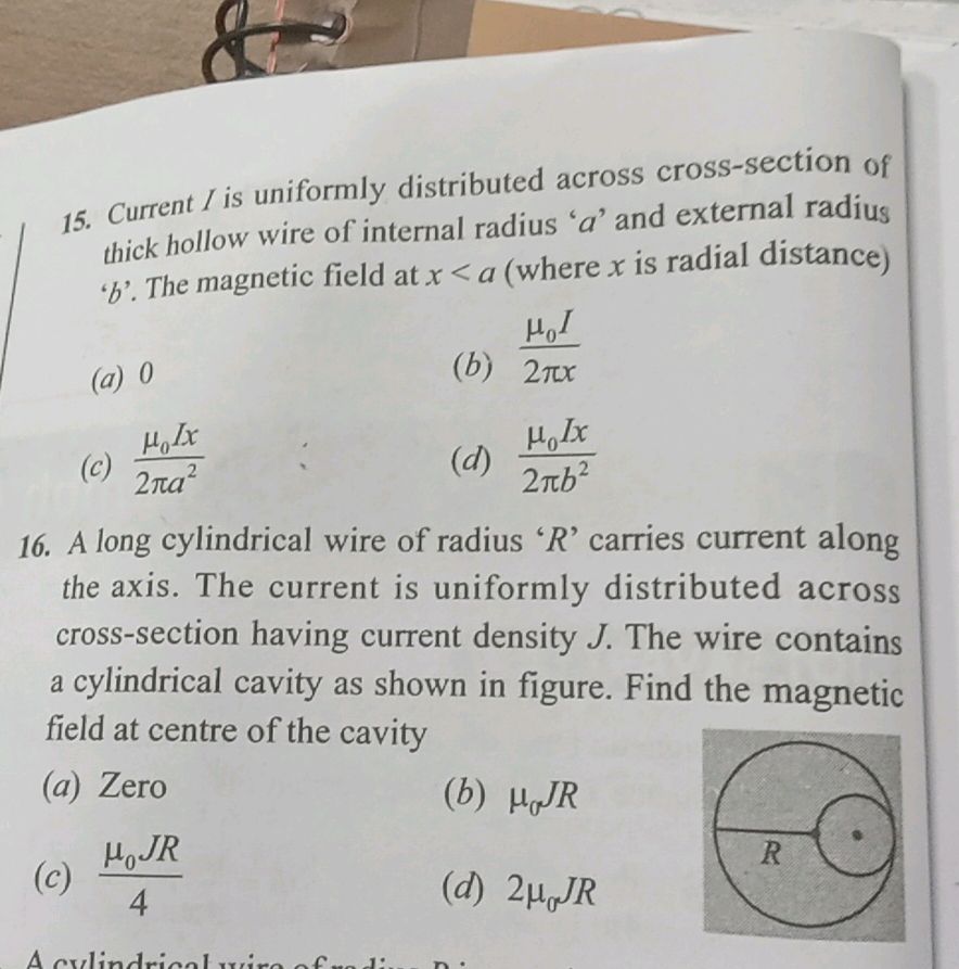 15. Current I is uniformly distributed | StudyX