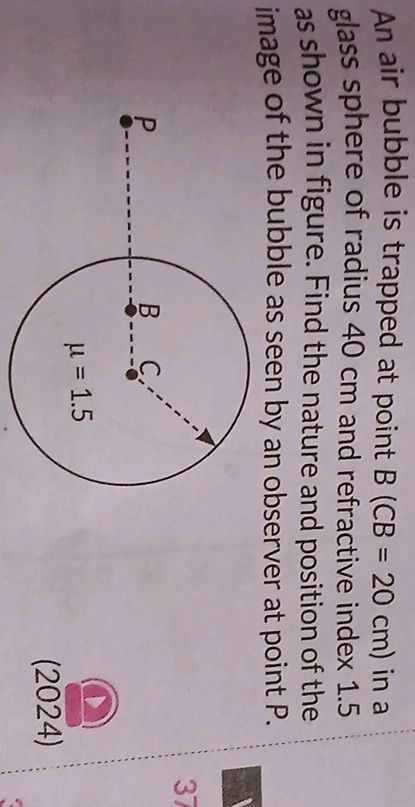An air bubble is trapped at point B (CB = 20 | StudyX