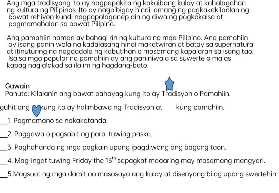 Panuto: Kilalanin ang bawat pahayag kung ito | StudyX