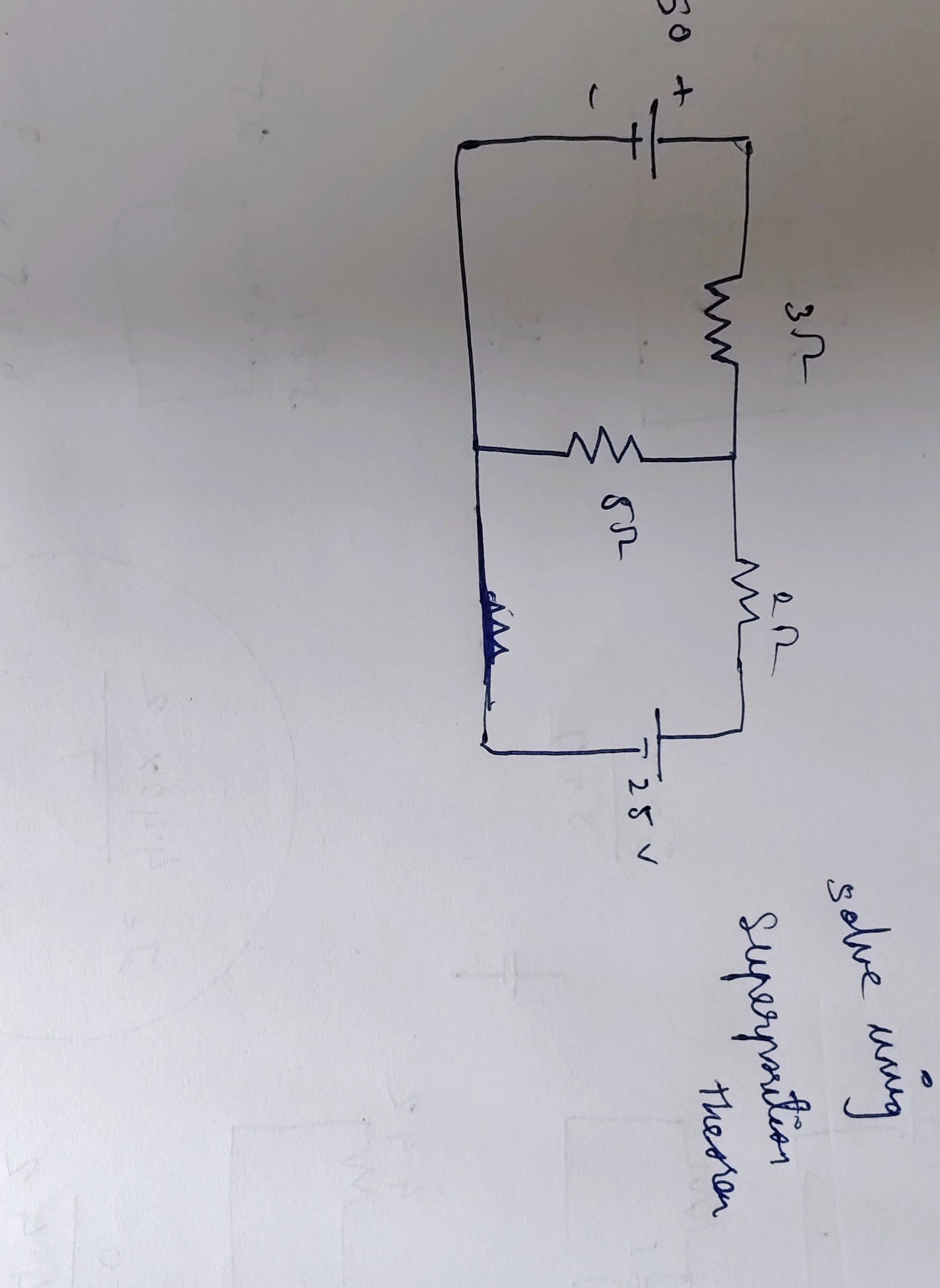 Solve using superposition theorem Circuit | StudyX