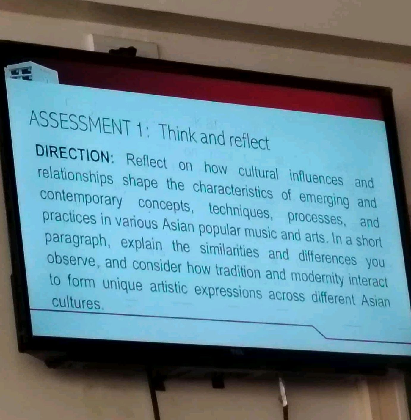ASSESSMENT 1: Think and reflect DIRECTION: | StudyX