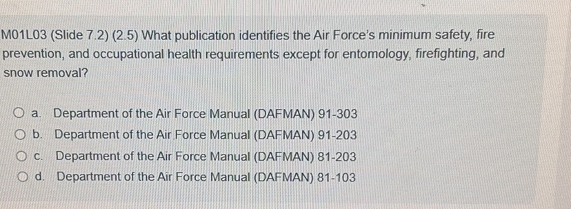 What publication identifies the Air Force's | StudyX