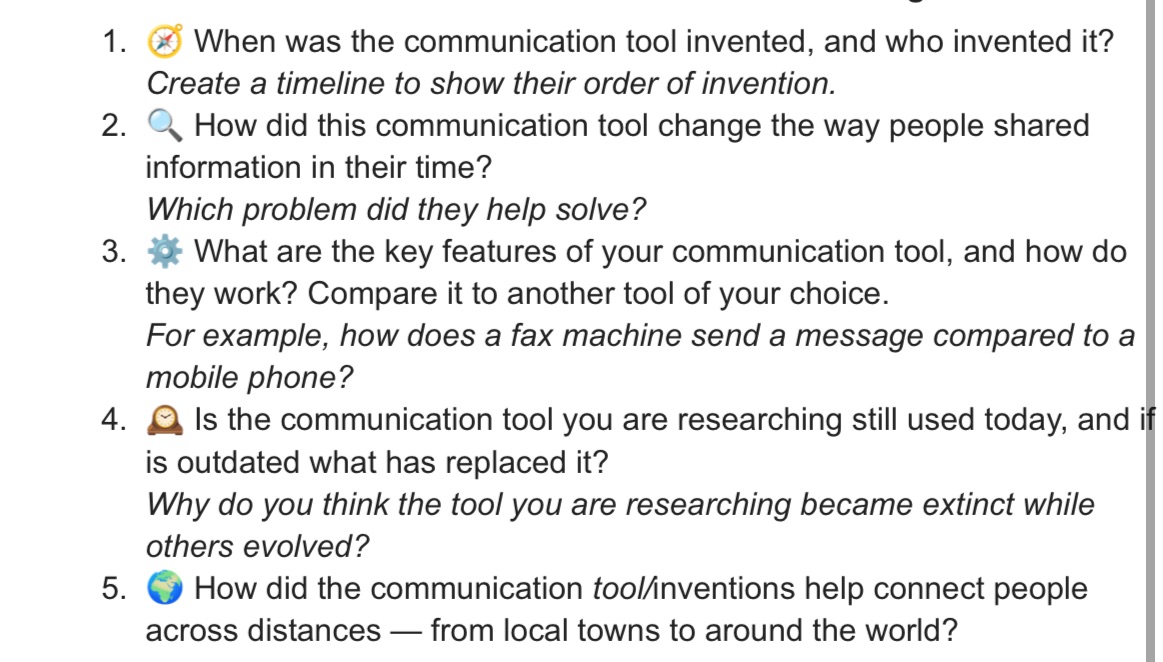 1. When was the communication tool invented, | StudyX