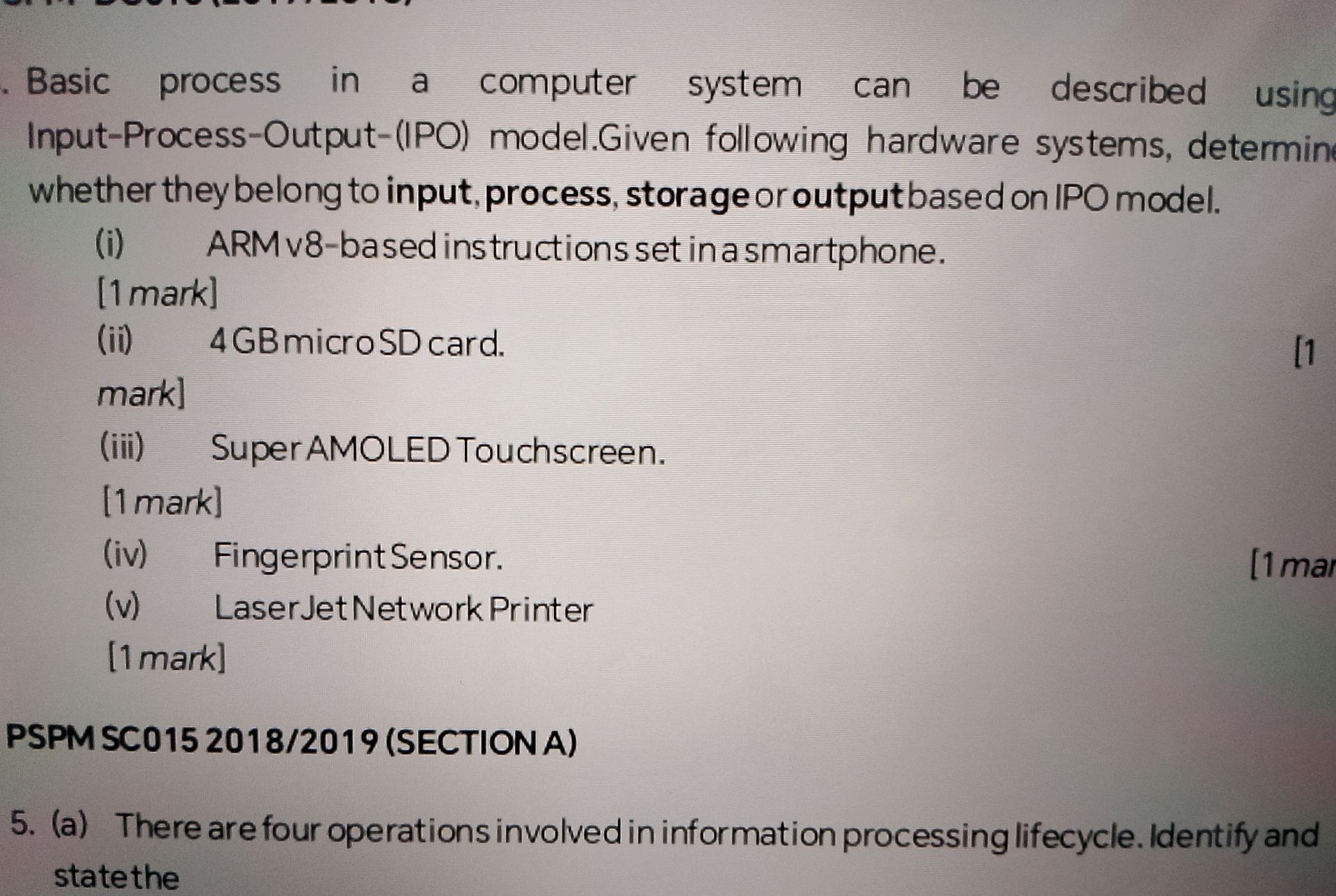 Basic process in a computer system can be | StudyX