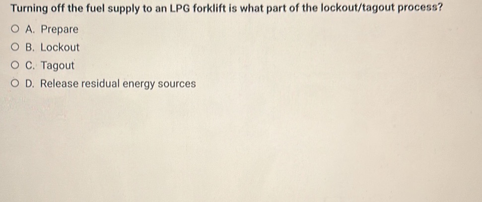 Turning off the fuel supply to an LPG