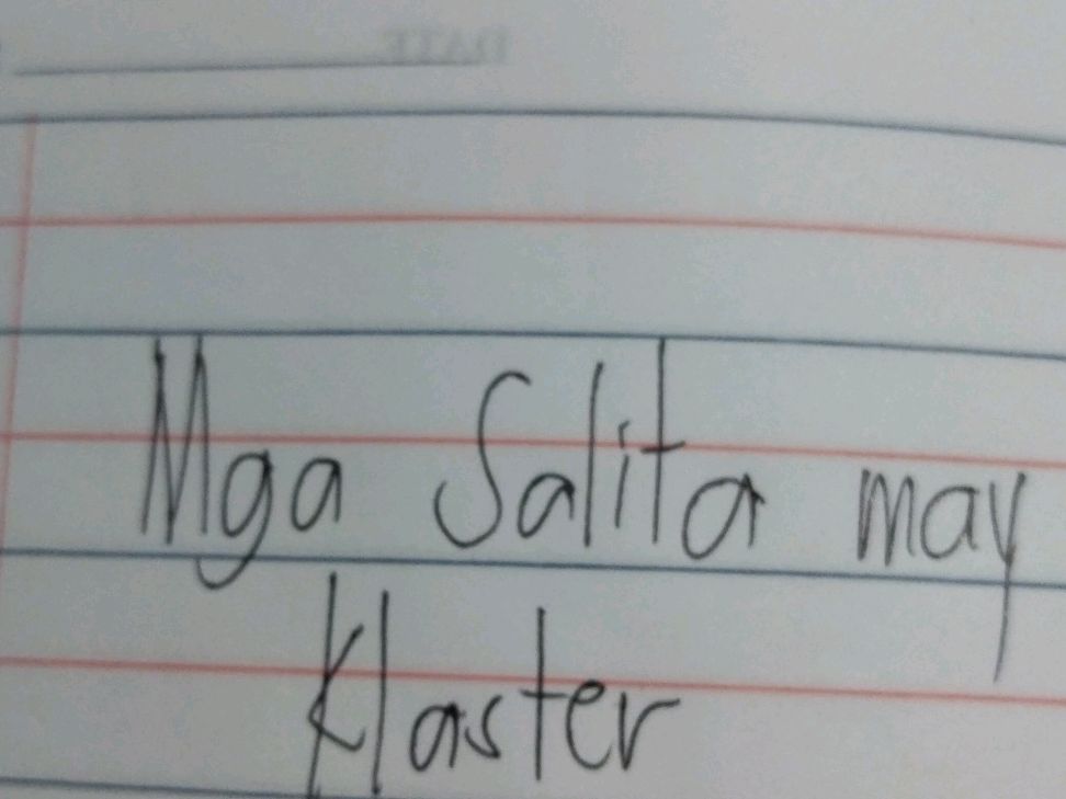 Mga Salita may klaster | StudyX