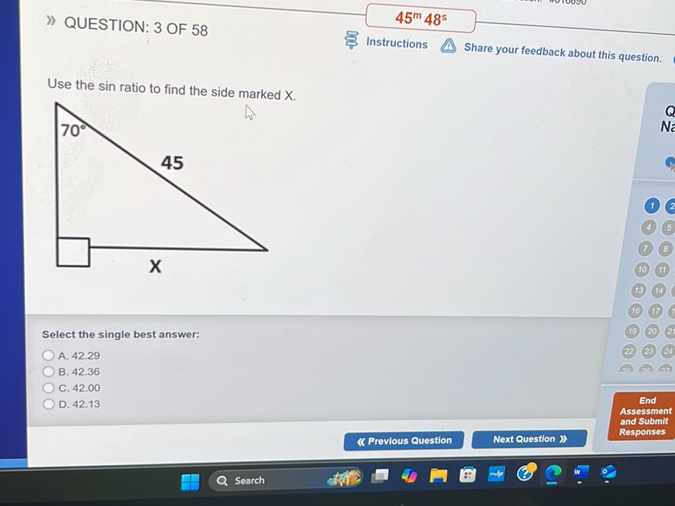 Use the sin ratio to find the side marked X. | StudyX
