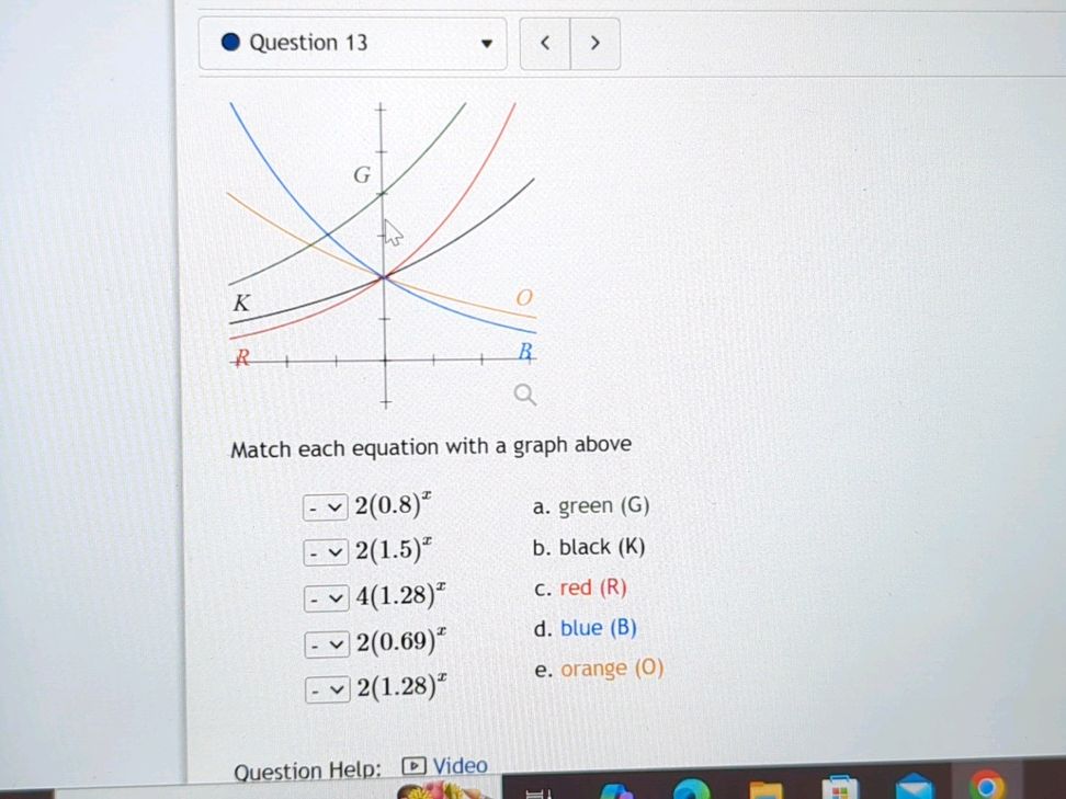 Match each equation with a graph above - | StudyX
