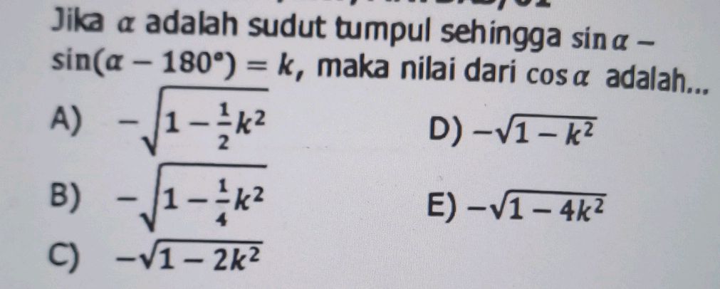 Jika \( \) adalah sudut tumpul sehingga \( | StudyX