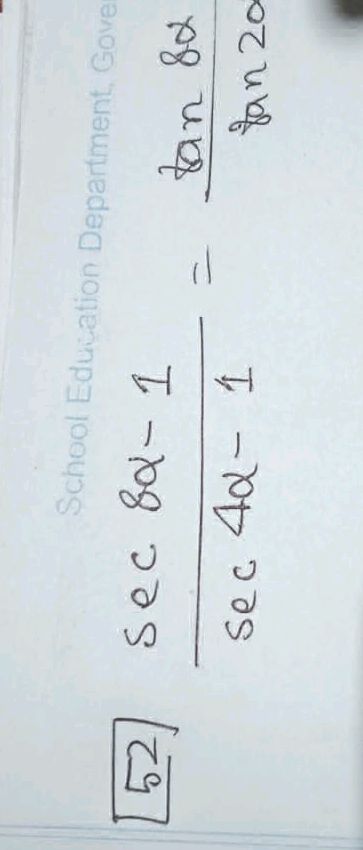 Prove Trigonometric Identity: (sec 8α - 1) / | StudyX