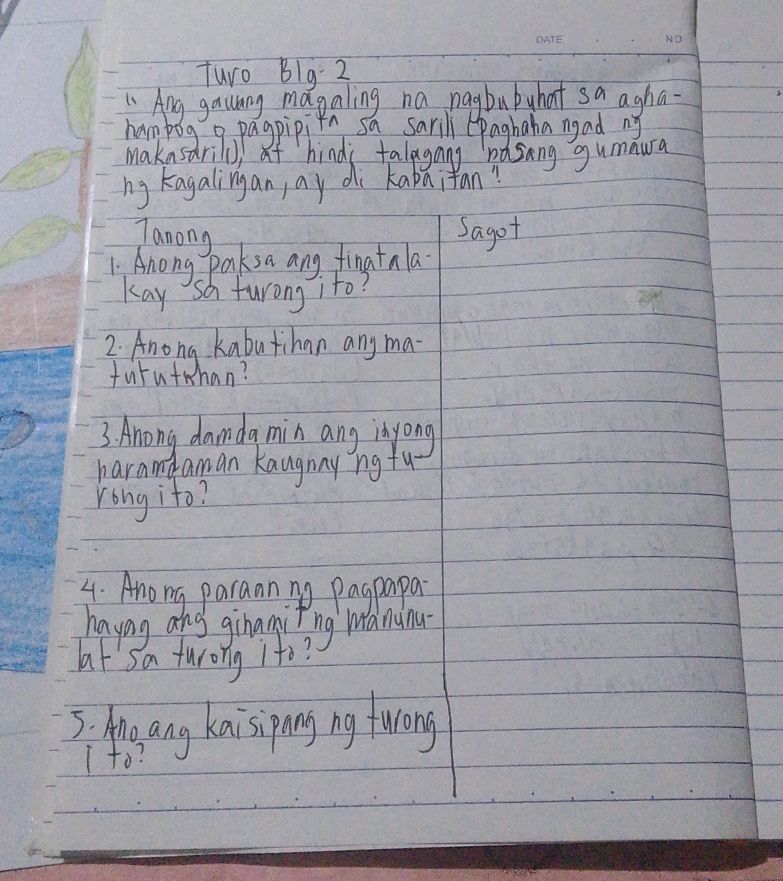 "Ang gawang magaling na nagbubuhat sa | StudyX