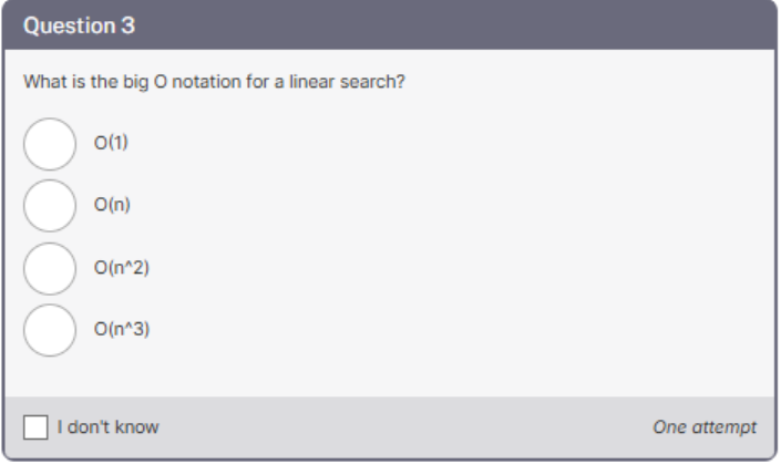 What is the big O notation for a linear | StudyX
