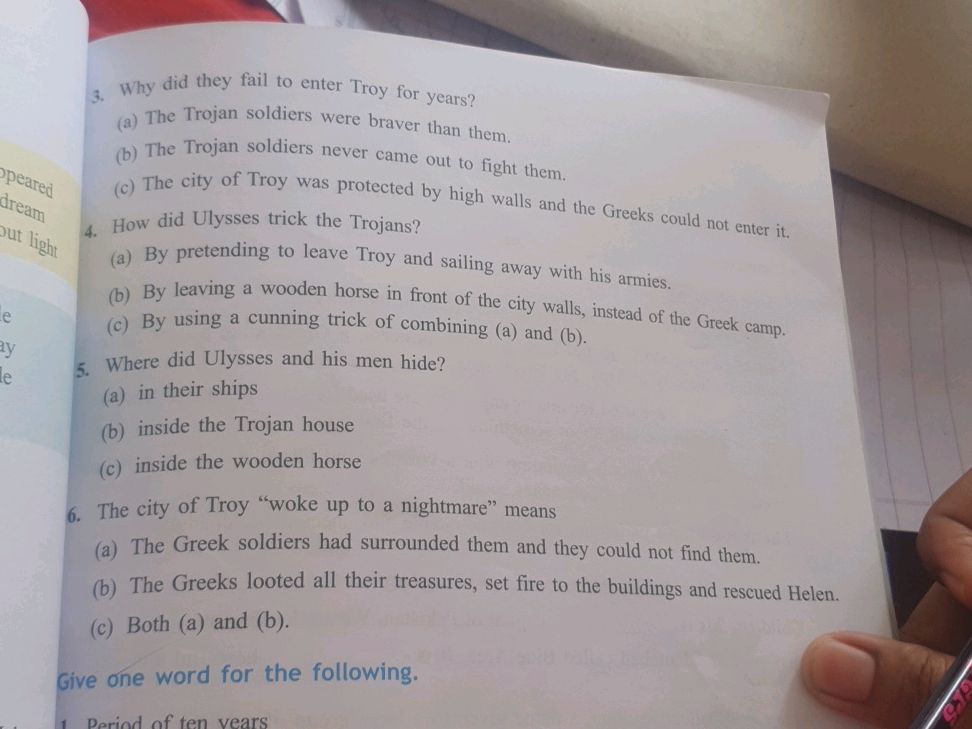 3. Why did they fail to enter Troy for | StudyX