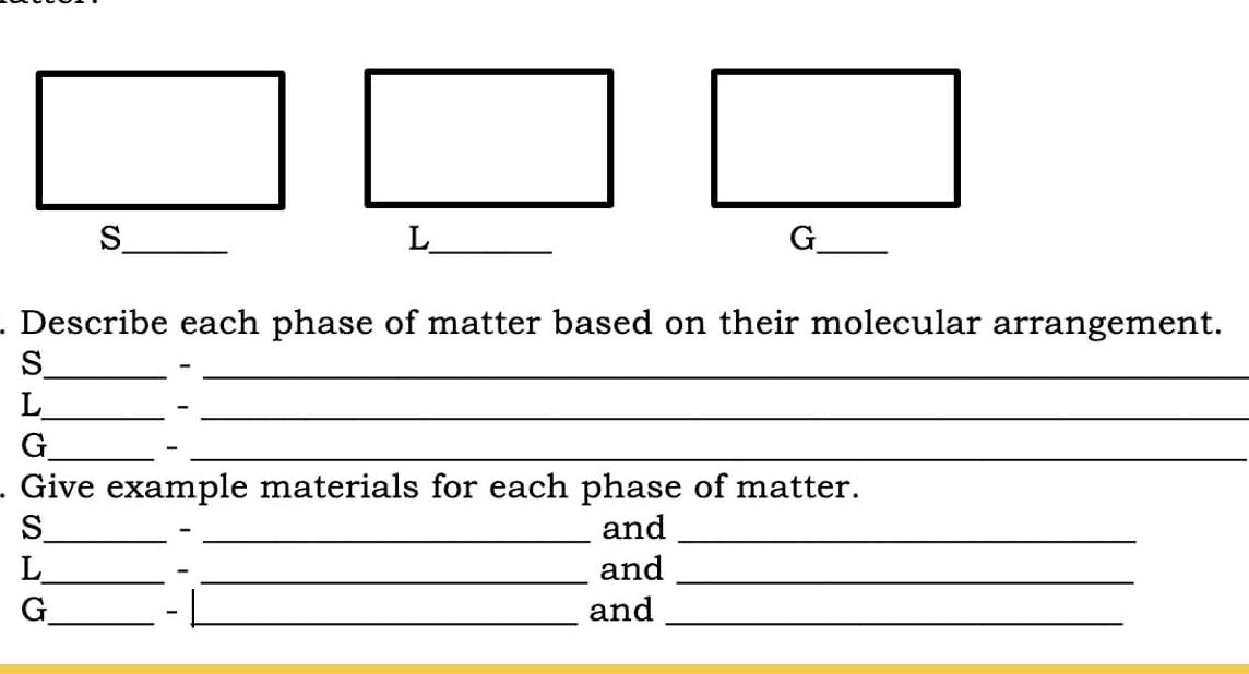 Describe each phase of matter based on their | StudyX