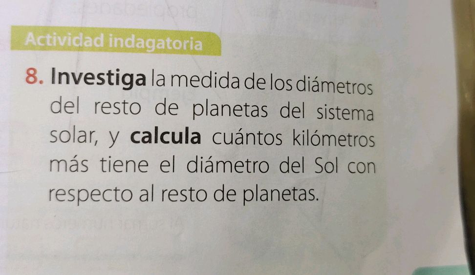 Investiga la medida de los diámetros del