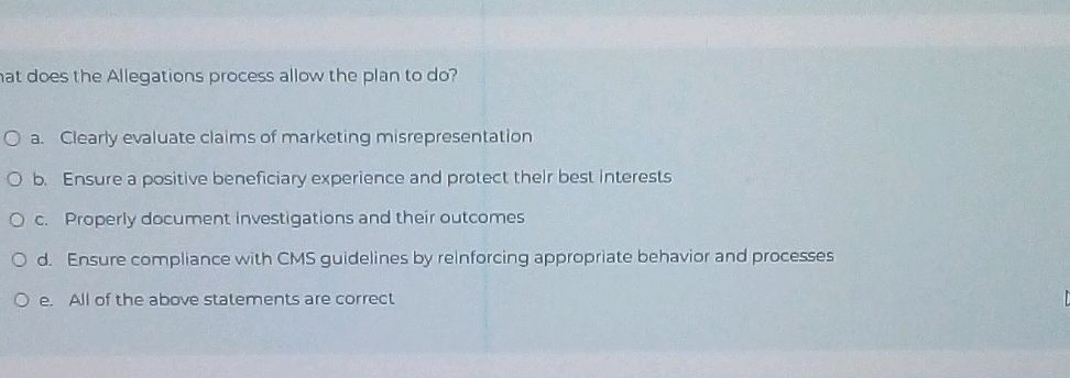 What does the Allegations process allow the | StudyX