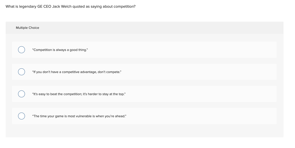 What is legendary GE CEO Jack Welch quoted | StudyX