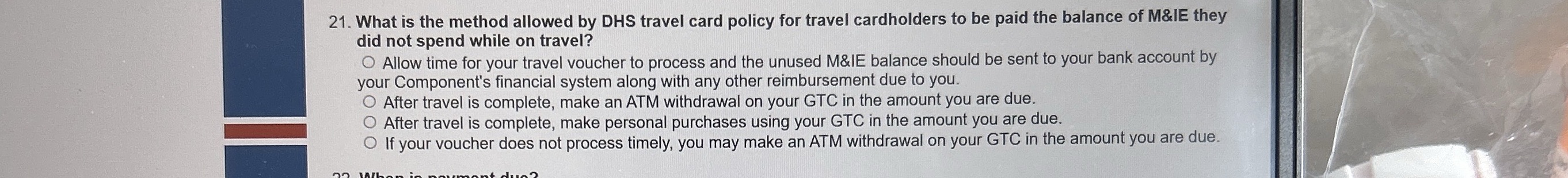 21. What is the method allowed by DHS travel | StudyX