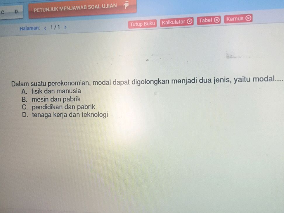 Dalam suatu perekonomian, modal dapat | StudyX