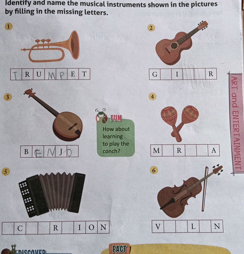 Identify and name the musical instruments | StudyX