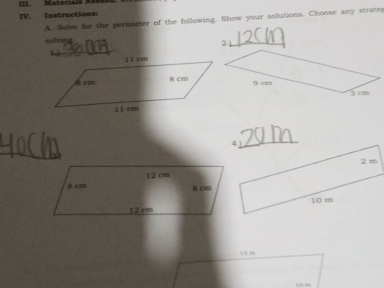 A. Solve for the perimeter of the following. | StudyX
