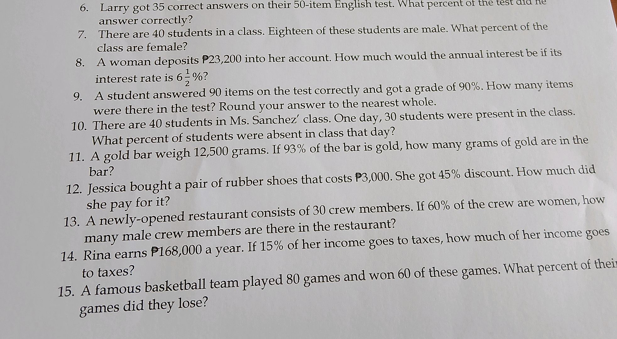 Larry got 35 correct answers on their