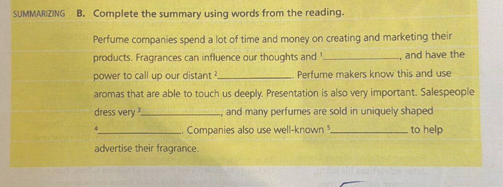 SUMMARIZING B. Complete the summary using | StudyX