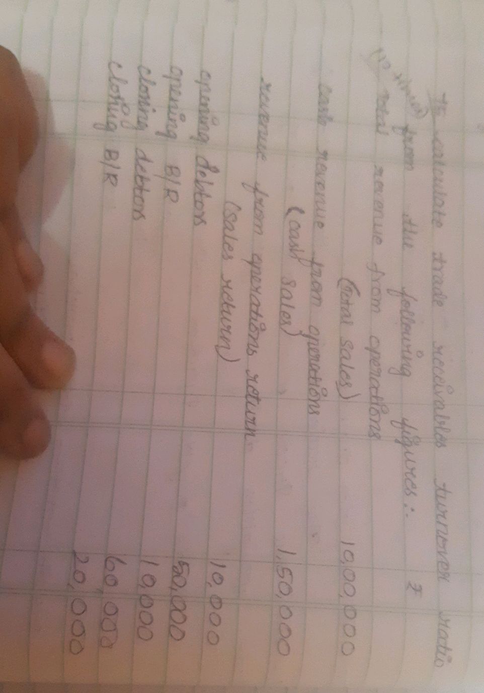 To calculate trade receivables turnover | StudyX