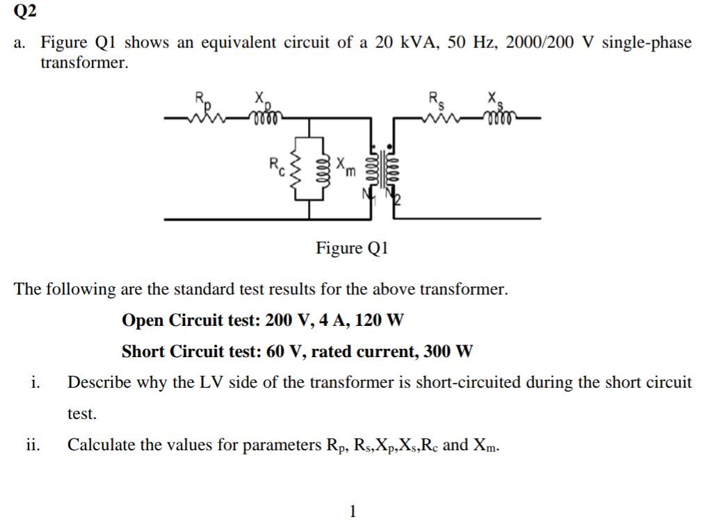 a. Figure Q1 shows an equivalent circuit of | StudyX
