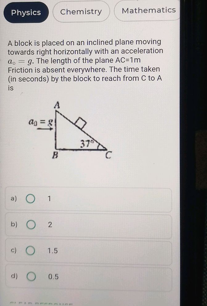 A block is placed on an inclined plane | StudyX