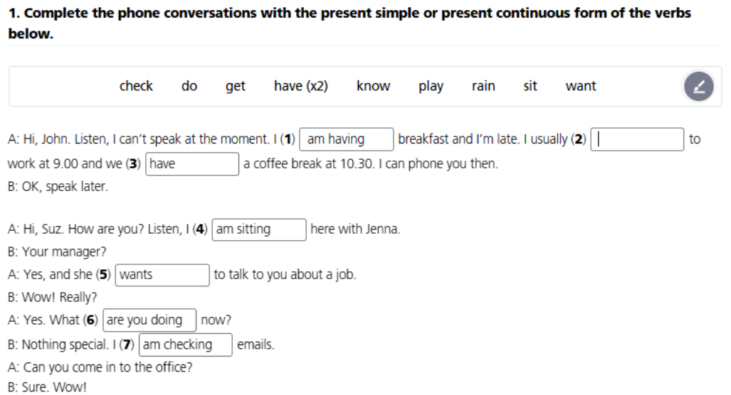 1. Complete the phone conversations with the | StudyX