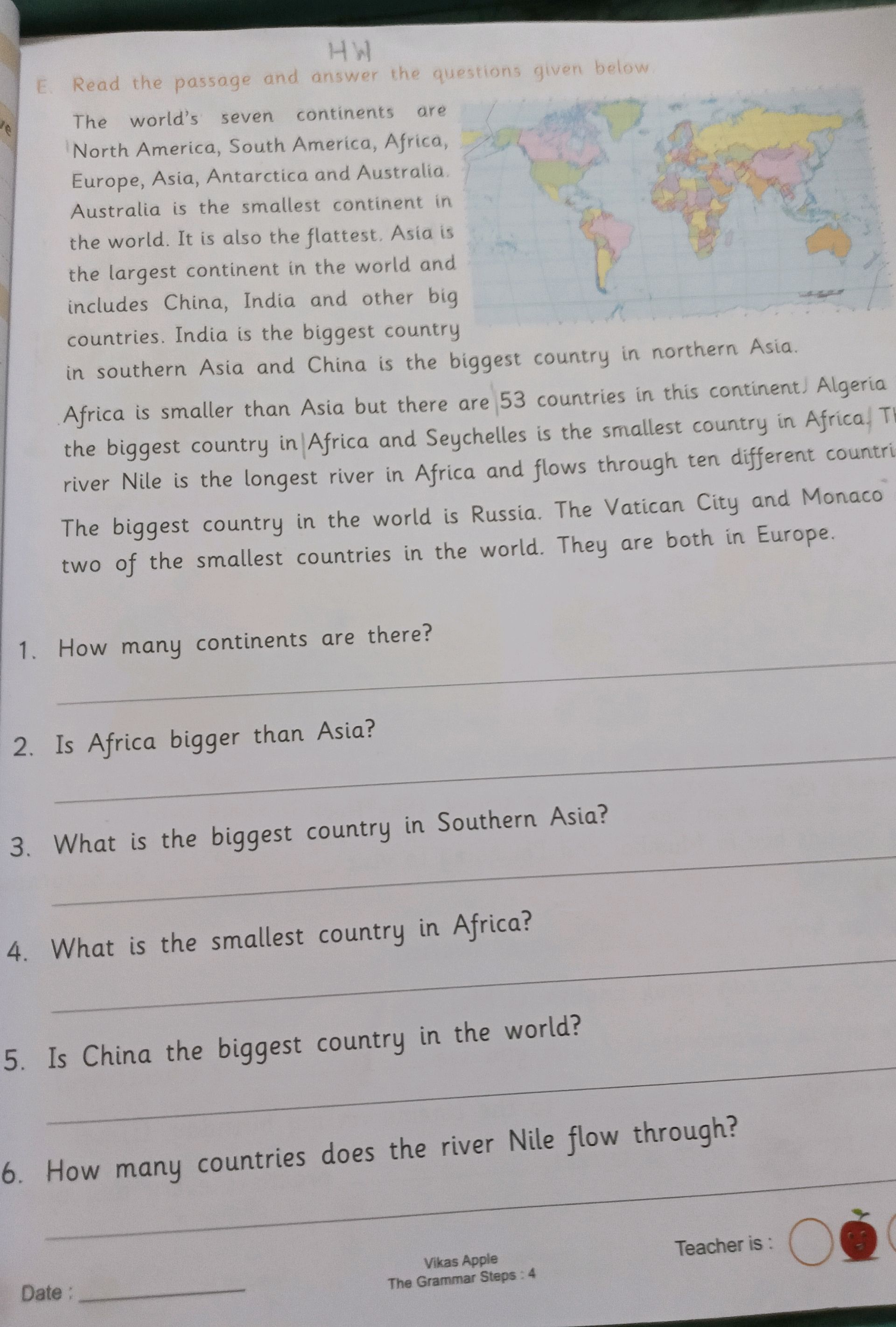 Read the passage and answer the questions | StudyX